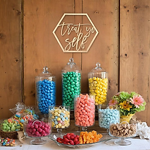 Koyal Wholesale Wood Treat Yo Self Sign, Wedding Display, Party Banner, Event Decorations for Wedding Engagement Bridal Shower Baby Shower Birthday Party (Treat Yo Self)