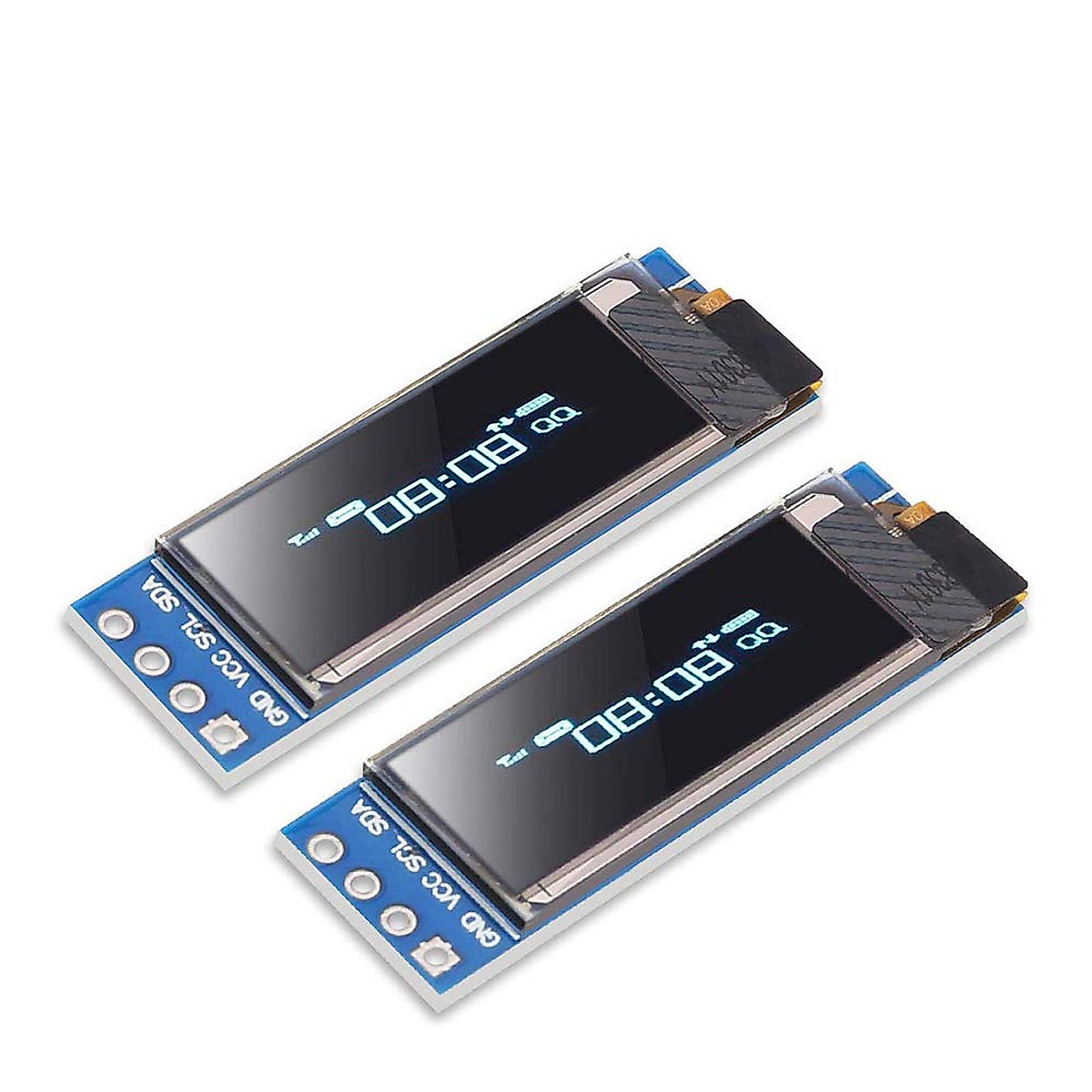 DORHEA 10PCS 0.91'' 12832 IIC I2C OLED Display Module 0.91inch I2C 128x32 SSD1306 LCD Display Module Blue I2C OLED Screen Driver DC 3.3V/5V with 4 Pin Headers