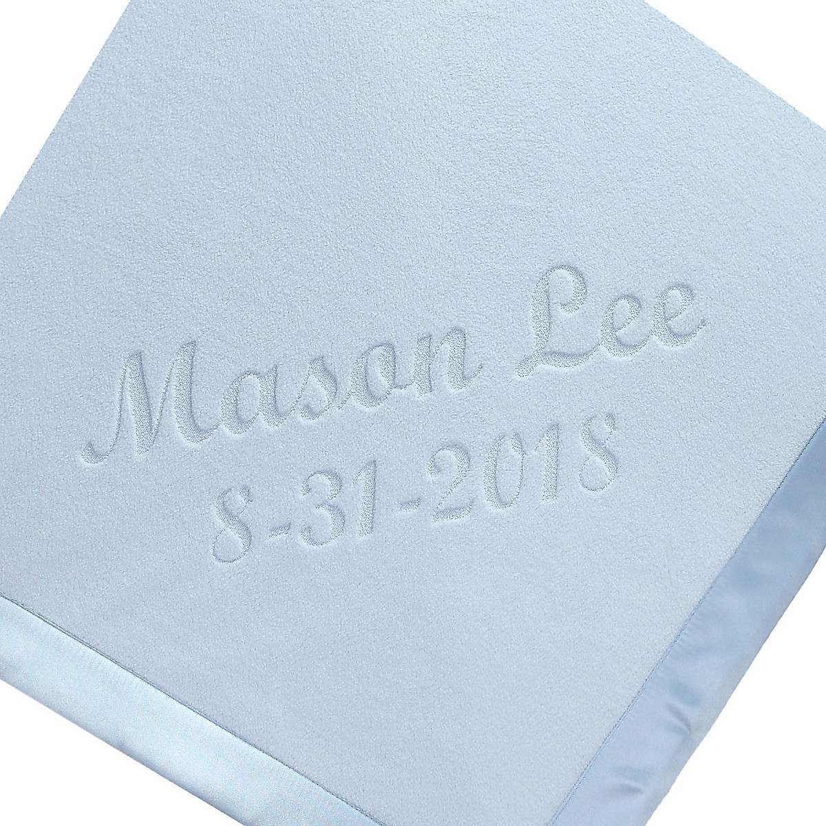 Custom Catch Personalized Baby Blanket, Pink or Blue, Boy or Girl Unisex Gift for Newborn or Infant (Multi-line Text)