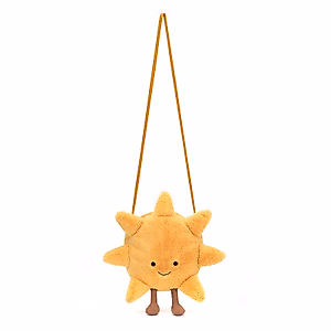 Jellycat Amuseable Sun Plush Bag Crossbody Purse with Zip Top Gifts for Kids Girls Tweens and Teens
