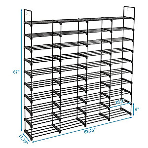 LeeMas 10 Tiers Shoe Rack Storage Organizer Shoe Shelf Organizer for Entryway Holds 80 Pairs Shoe, Stackable Shoe Cabinet Shoe Rack Organizer Large Shoe Shelf for Closet Bedroom Hallway