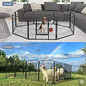 BestPet Dog Pen Playpen Dog Fence Extra Large Indoor Outdoor Heavy Duty 8 Panels 16 Panels 24" 32" 40" Exercise Pen Dog Crate Cage Kennel ,Hammigrid (32" W × 24" H 8 Panels)