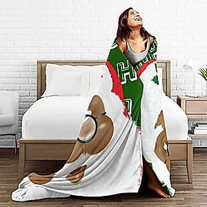 Flannel Throw Blanket,African American Santa Claus Christmas Holiday Ultra Soft Lightweight Warm Cozy Fleece Blanket for Couch Bed Travel Home Bedroom Adults Kids 60"x50"