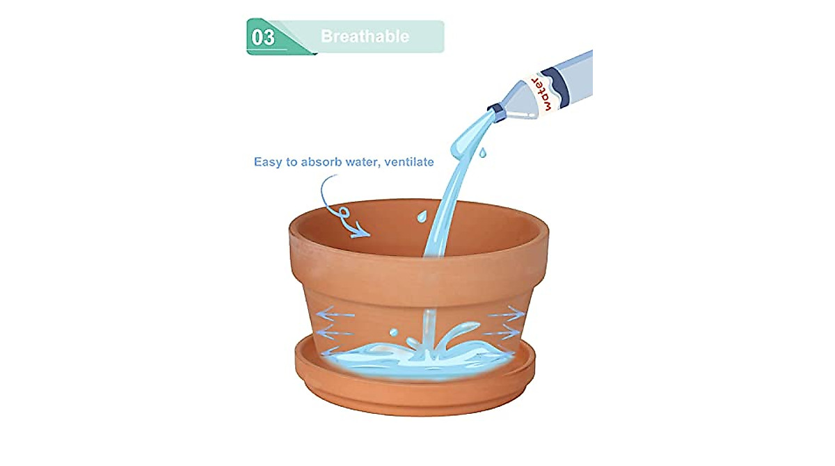 vensovo 5.7 Inch Terracotta Shallow Succulent Pot - 6 Pack Terra Cotta ...