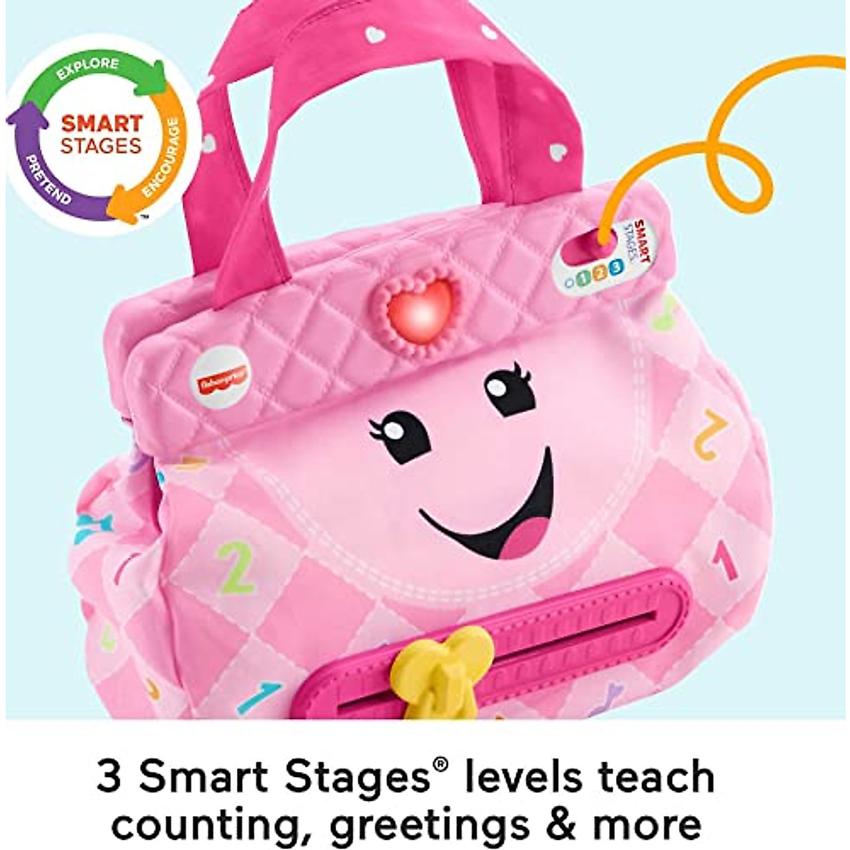 Fisher-Price Laugh & Learn Baby & Toddler Toy My Smart Purse Pretend Dress Up Set With Lights & Learning Songs For Ages 6+ Months