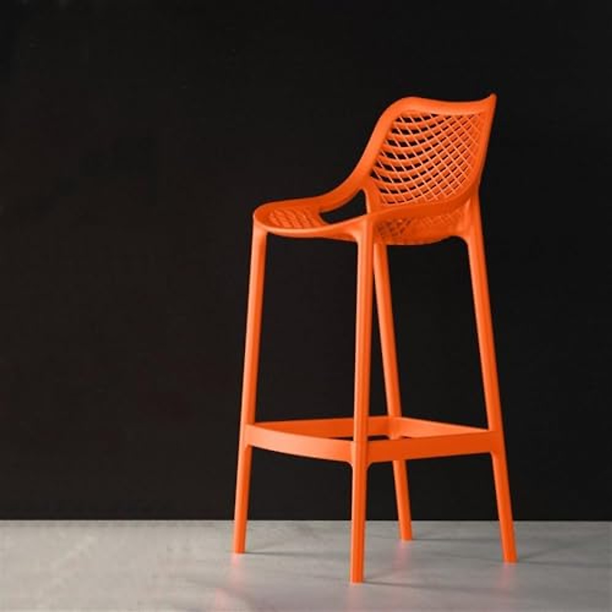 Home Square Patio Counter Stool in Orange Finish - Set of 2