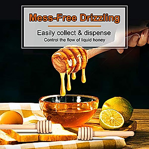 Zazolyne 8PCS Honey Dipper 3inch,Mini Honey Stick,Wood Honey Comb Stirrers Small for Jar
