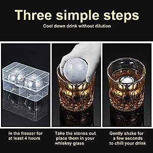 Sunjoy Castle Whiskey Stones Stainless Steel Metal Ice Cube Golf Ball 2.2" Wine Ice Balls for Whiskey Stainless Steel Ice Cube Whiskey Balls Whiskey Chilling Stones Gift Set of 2