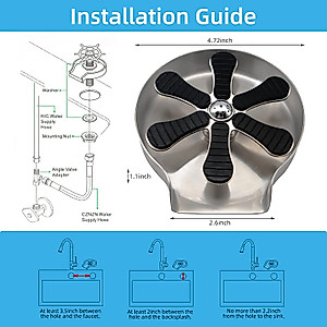 Glass Rinser for Kitchen Sink, High-Pressure Bottle Washer Stainless Steel Glass Rinser for Kitchen Sink Glass Cup Cleaner Sink Attachment Washer Baby Bottle, Glass Cup, Wine Glass