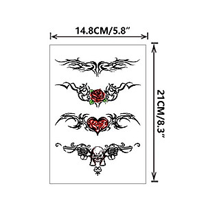 Flowers Butterfly Body Waist Waterproof Fake Temporary Tattoo Stickers Woman