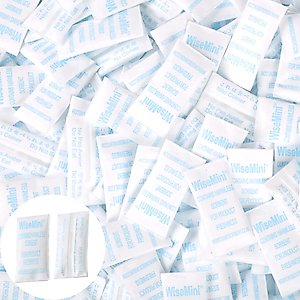 Wisesorb 0.5 Gram 500 Pack Silica Gel Packs, Dessicant Packets, Moisture Absorbers for Food Storage, Food Grade Desiccant Dehumidifiers, WiseMini