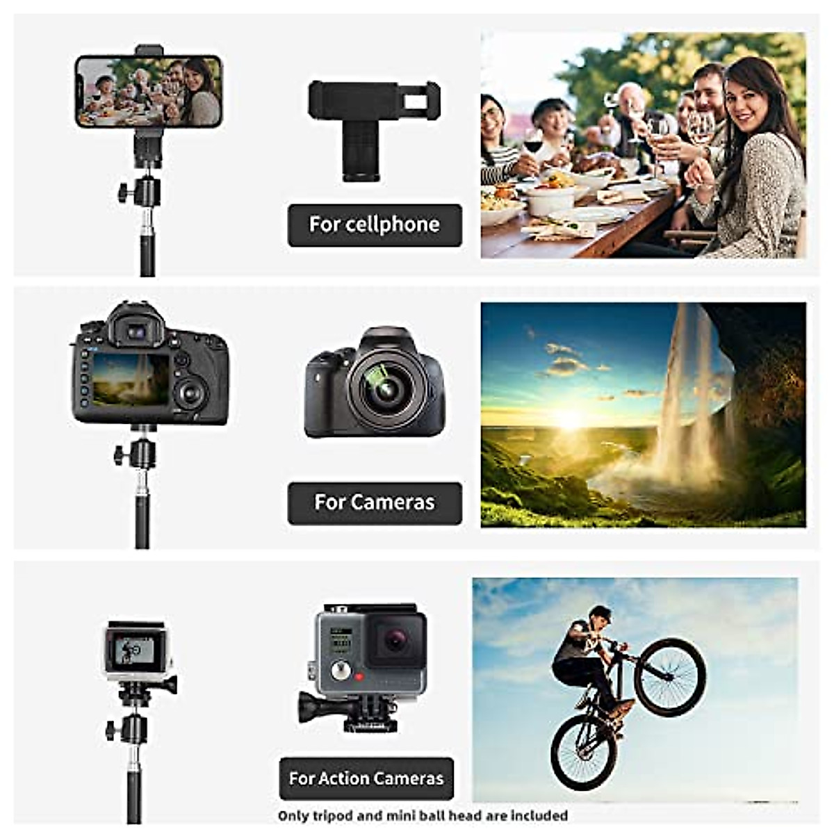 78.7 inch/7.2ft Adjustable Light Stand Tripod, Premium Aluminum Photography Tripod Stand with Ball Head, Compatible with Lights, Projector, Softbox, Cameras, Projector, Relfectors, Umbrellas