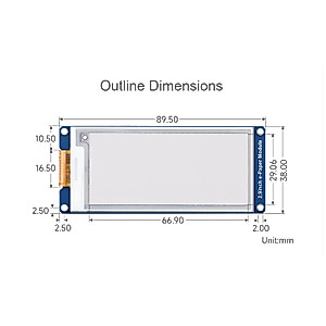 Coolwell Waveshare Epaper HAT 2.9 Inch Eink Display 296×128 Red Black White Three Color E-Paper Screen for Raspberry Pi 4B+ 4B 3B+ 3B 2B+ Zero Jetson Nano Ardui SPI Interface E-Ink