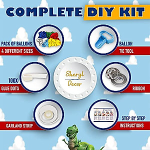 100pcs, EASY DIY – Toy Story Balloons Garland Kit & Arch for Toy Story Birthday Party and Baby Shower Decorations – Toy Story Balloons with Cow and Cloud Pattern for Toy Story Party Décor & Theme