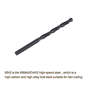 uxcell 6542 High Speed Steel Straight Shank Twist Jobber Drill Bit, Fully Ground Black Oxide Drill Bits 4.9mm Drill Diameter 85mm Total Length 2 Pcs