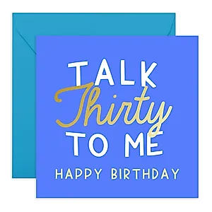 CENTRAL 23 - Funny Birthday Card for Him - 'Talk Thirty To Me' - 30th Birthday Card for Women - Cheeky 30th Birthday Cards for Men - Fun Birthday Card for Her - Comes with Fun Stickers