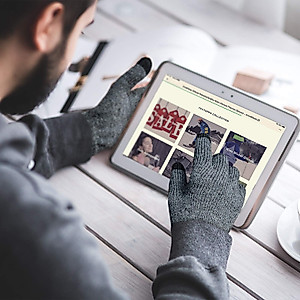 Evridwear 3 Pairs Winter Touchscreen Fingerless Gloves Cold Weather Thermal Warm Glove for Men Women