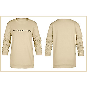 ASTANFY Mama Shirts Women Mama Letter Printed T-Shirt Mama Graphic Tee Casual Short Sleeve Tops Tee (Yellow, XX - Large)