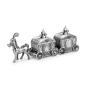 Mogoko Silver Tooth Holder, Baby First Tooth and Curl Keepsake Box Set, Teeth Fairy Containter Gift Box for Child Kids