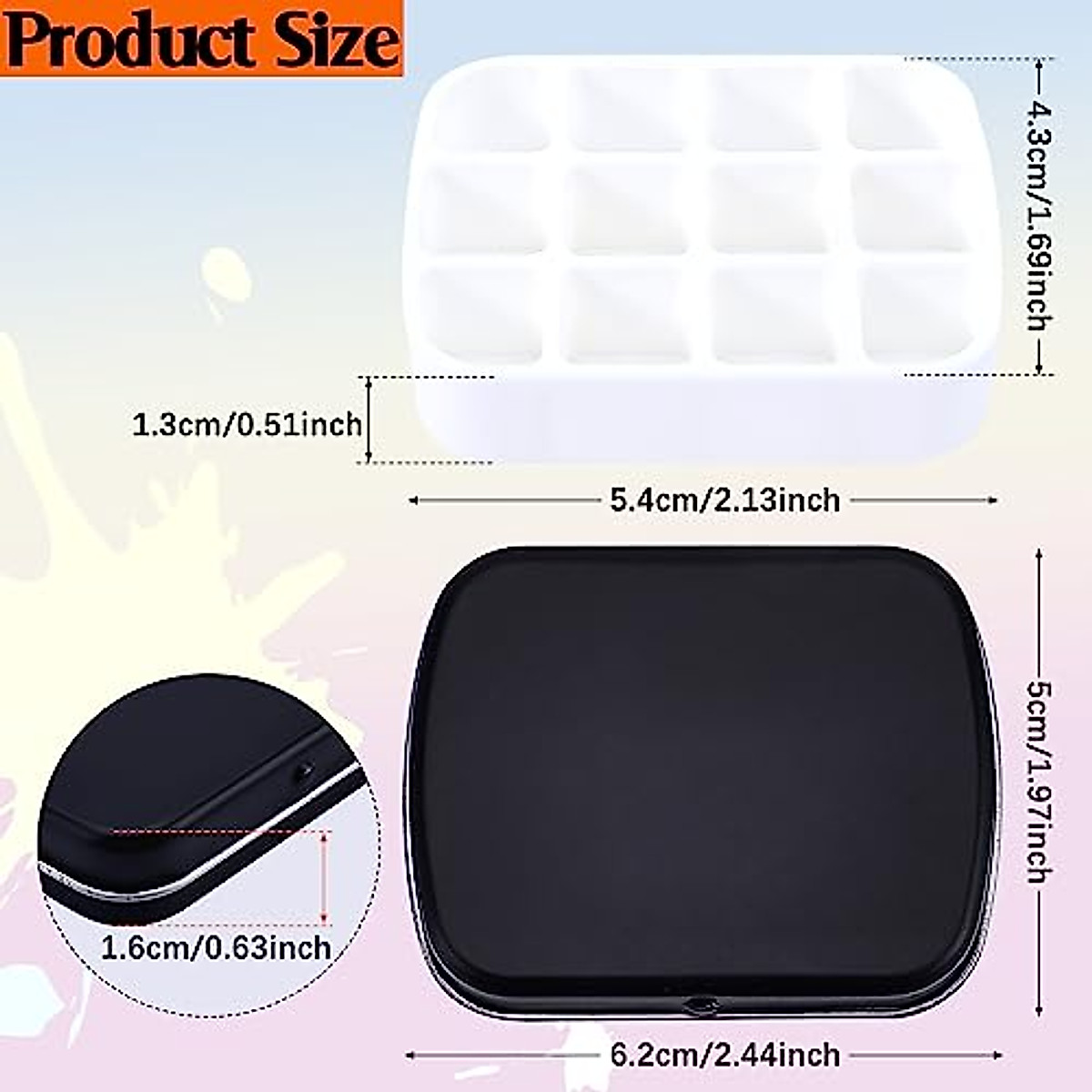 Ouligay Mini Watercolor Palette - Portable Painting Tray