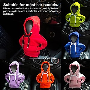 2Pcs Car Shift Knob Hoodie,Gear Shift Hoodie,Funny Sweater Hoodie for Gearshift,Automotive Interior Accessories（Red and Gray）