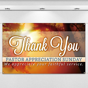 Nepnuser Thank You Pastor Photo Booth Backdrop Pastor Appreciation Month Sunday Decoration Church Farmhouse Wall Decor-5.9×3.6ft
