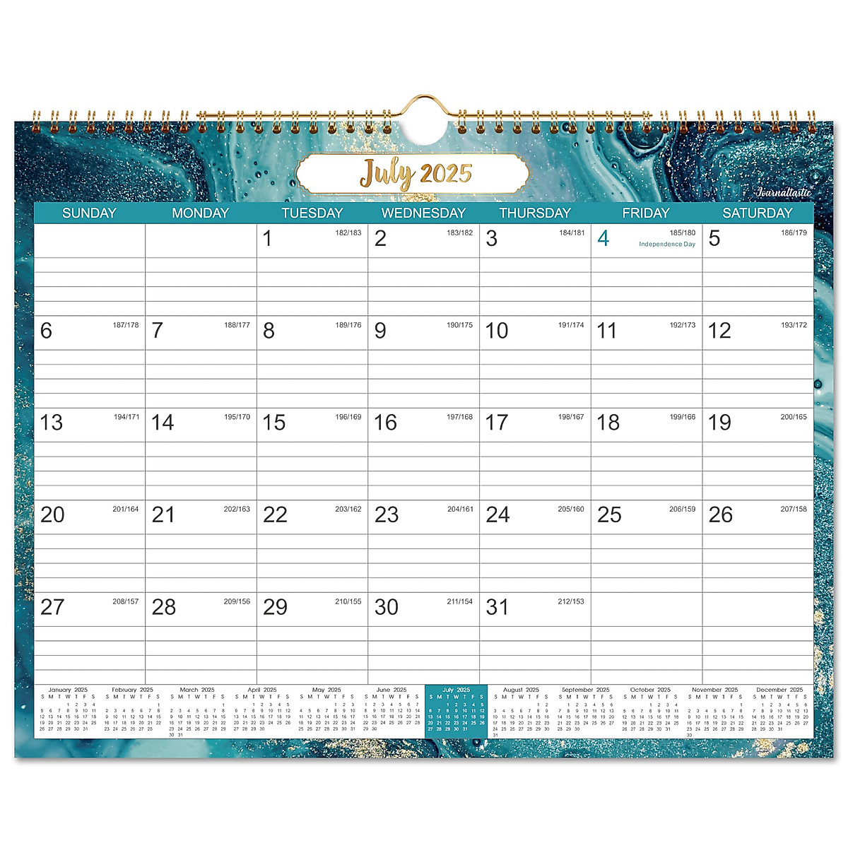 2025-2026 Calendar - 2025-2026 Wall Calendar with Julian Date, Jul 2025 - Dec 2026, Twin-Wire-Bound, 14.76”x 11.6”, Thick Paper Perfect for Organizing & Planning, 6 Different Background Patterns