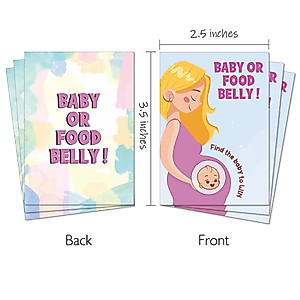 Cute Baby Shower Scratch off Cards Games, Baby or Food Belly,Scratch Off Lottery Sticket Raffle Cards Baby Shower Game - Funny Tickets 5 Winners Card and 5 Different Loserc Card Designs, 45 Cards