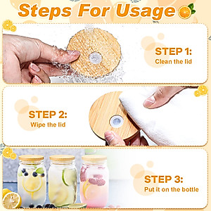 Sieral 70mm Bamboo Jar Lids with Straw Hole for Glass Cups Reusable Wooden Mason Jar Lids for Beer Can Cups 2.76inch Canning Lids with Silicone Ring for Regular Mouth Drinking Jars(30 Pcs)