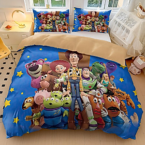 LHASA Animation Toy Series Duvet Cover 3 Piece Bed Set,Room Personality Bedding Decor for Teens, Kids and Adults (02,Twin 68x86in + 20x30in)