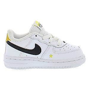 Nike Little Kid's Air Force 1 LV8 (GS) Running Shoes, White/Black-Dark Sulfur, 3 M US