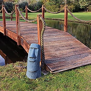 EMSCO Group Easter Island Head Statue – Natural Granite Appearance – Made of Resin – Lightweight – 28” Height