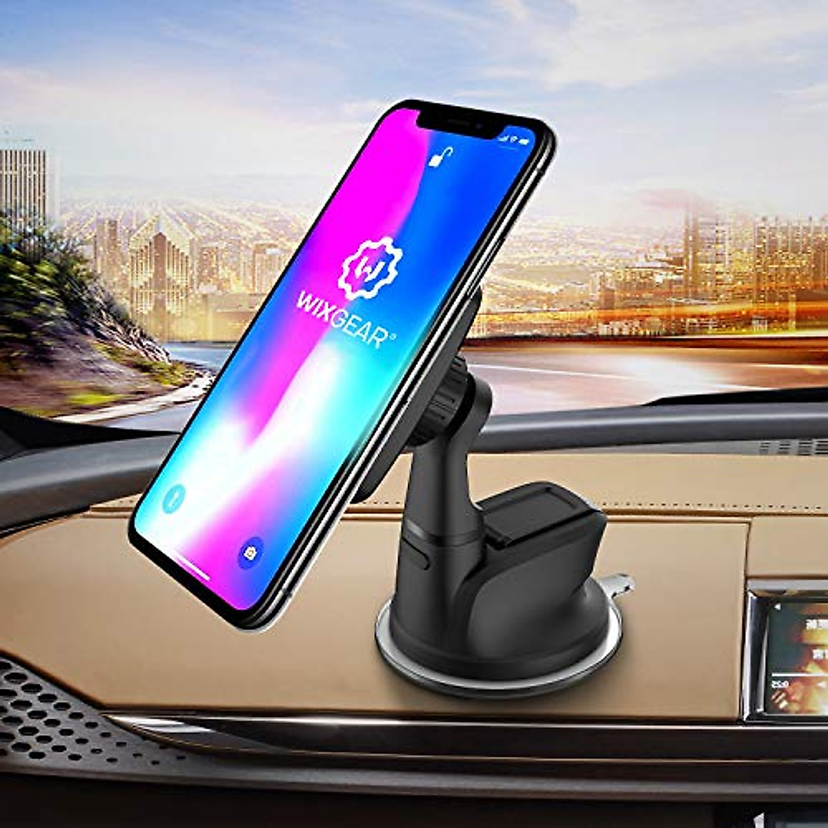 WixGear Dashboard Mount, Universal Magnetic Car Mount Holder, Windshield Mount and Dashboard Mount Holder for Cell Phones with Strong Dashboard Gell– (New Rectangle Head)