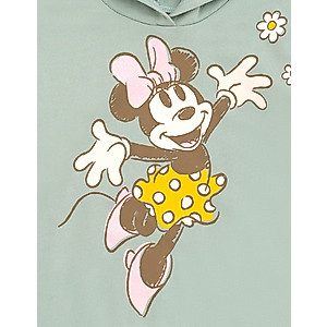 Disney Minnie Mouse Toddler Girls Fleece Pullover Hoodie and Pants Outfit Set Green/White 3T