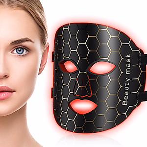 Red Light Therapy For Face - Hendoct LED Face Mask Light Therapy, Red Light Therapy Mask, Blue & Red Light Therapy Mask for Facial Skin Care