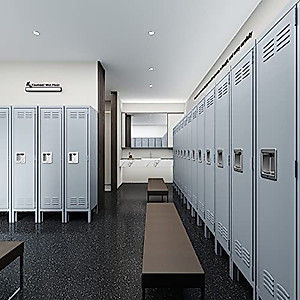 BYNSOE Metal Locker 1 Doors Employees Locker Storage Cabinet Locker School Hospital Gym Locker Requires Assembly (Grey, 1 Door)