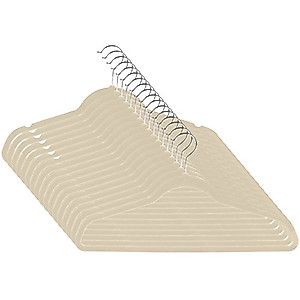 ZOYER Premium Velvet Hangers (50 Pack, Ivory) Non-Slip Clothes Hangers - Strong and Durable Suit Hangers - Space Saving Coat Hangers, 360 Degree Rotatable Hook Pant Hangers.