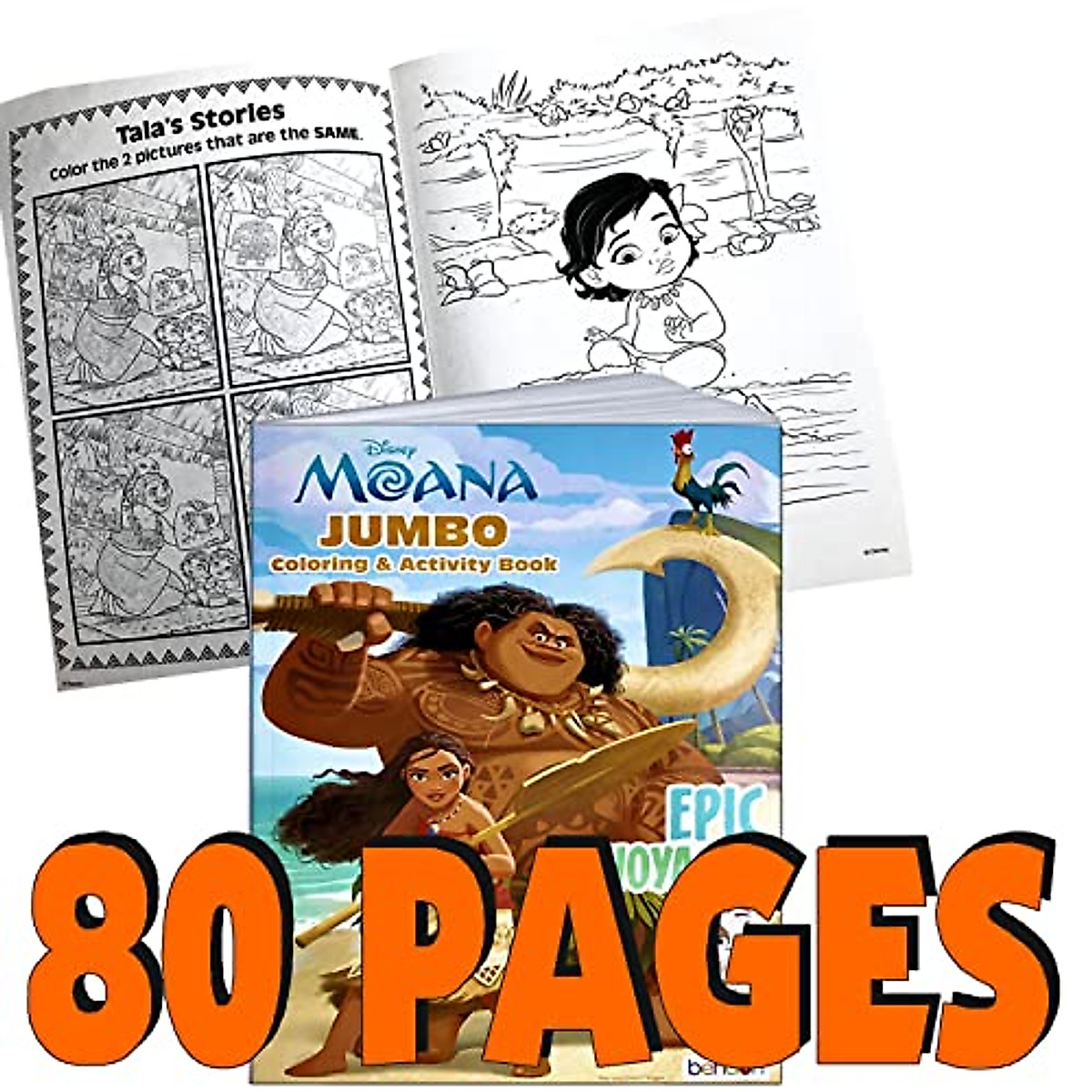Disney Coloring Books for Kids with Stickers Bundle - (Moana Coloring Book and Moana Stickers)