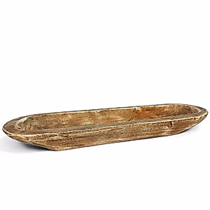 Monocur 20-Inch Wooden Dough Bowl: Rustic Wood Bowl for Home Decor & Kitchen Necessities, Decorative Tray, Bread Bowl, Potpourri & Candle Bowl, Driftwood Centerpiece