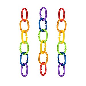 Nuby Linkables, 18 Colorful Attachable Links for Strollers, Car Seats, & Travel