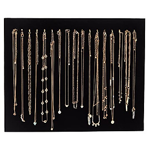 Genie Crafts 2 Pack Jewelry Display for Selling, Black Velvet Boutique Necklace Stands, Boards with Hooks for Pop Up Shop (14.6 x 11.9 x 4.5 In)