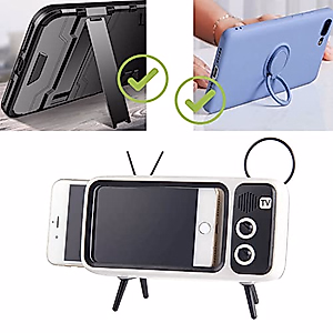 Mobile Phone Screen Stand. Retro TV Mobile Phone Base. with Speakers. for iPhone 8 Plus / 7sPlus/7 Plus / 6sPlus / 6 Plus . Smart Gifts for Families, Girls/Boys Friend