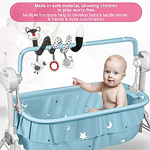 Car Seat Toys, Baby Activity Spiral Plush Toys, Black White Infant Hanging Rattle Toys for Crib Mobile Bed Stroller Bassinet, Gift for 0-18 Months Newborn