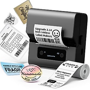 Phomemo M221 Label Maker-Flagship’s Advanced 3Inch Bluetooth Thermal Label Printer, Print Clearer & Sharper, for Address, Barcode, Ingredient,Crafts, Label Printer for Small Business, for Phone & PC