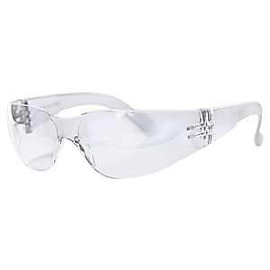 BISON LIFE Safety Glasses, One Size, Clear Protective Polycarbonate Lens, 12 per Box (1 box)