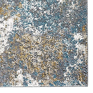 LUXE WEAVERS Rug - Persian Rugs 6490 Abstract Area Rug - Modern Design, Medium Pile, Turquoise / Size 5 x 7