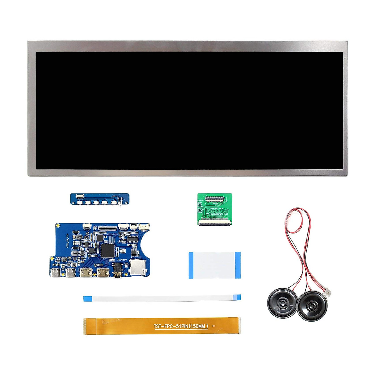 VSDISPLAY 12.3inch HSD123KPW1 1920X720 LCD Screen Work with Type C HD-MI TF Card (Micro-SD Card) LCD Controller Board, 12.3" 12.3 inch bar Screen Advertising Screen Display
