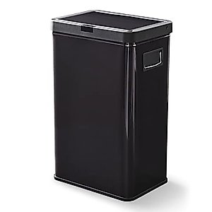 WILDKASH 13.7gal Stainless Steel Touchless Kitchen Garbage Can, Suitable for Home, Kitchen, Living Room, Bedroom, Office, Etc, Black