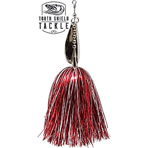 Tooth Shield Tackle Chubby Musky Bucktail (Candy Cane) Muskie Pike Double 9 Inline Spinner Musky Lures Baits Tackle