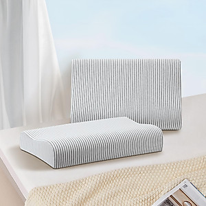 Eucoz Replacement Pillow Case for Memory Foam Neck Pillow,Zippered Pillow Cover,Soft Cotton Pillow Protector for Cervical Pillow,Latex Pillow…